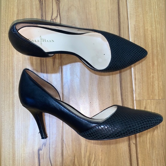 Cole Haan | Shoes | Cole Haan Womens Dorsay Black Leather Heels | Poshmark